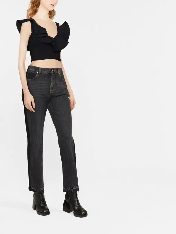 Alexander McQueen Gathered-neckline Cropped Top