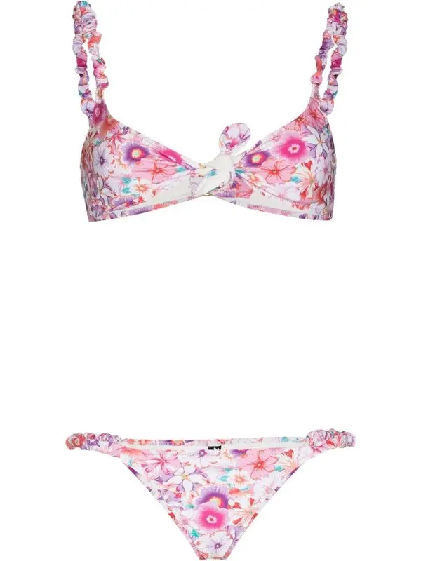 REINA OLGA Luca Floral-print Bikini Set - Pink