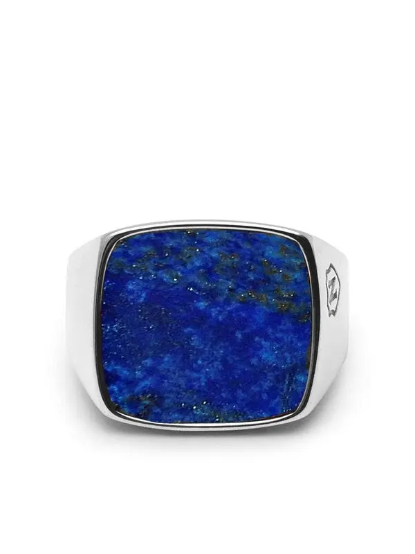 NIALAYA JEWELRY Lapis Lazuli Signet Ring - Silver