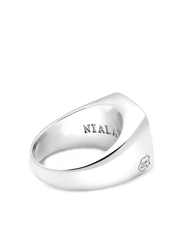 NIALAYA JEWELRY Lapis Lazuli Signet Ring - Silver
