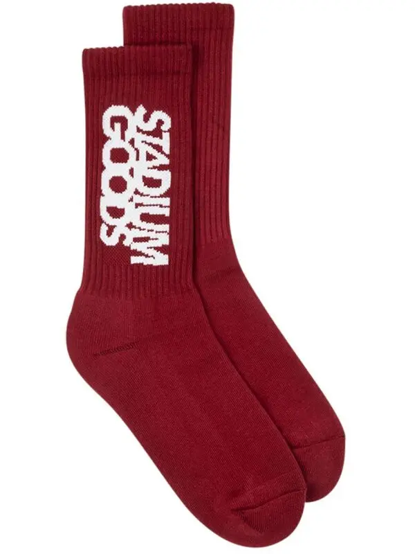 STADIUM GOODS Ribbed Logo Socks - Red