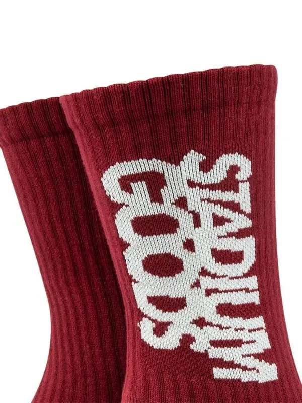 STADIUM GOODS Ribbed Logo Socks - Red