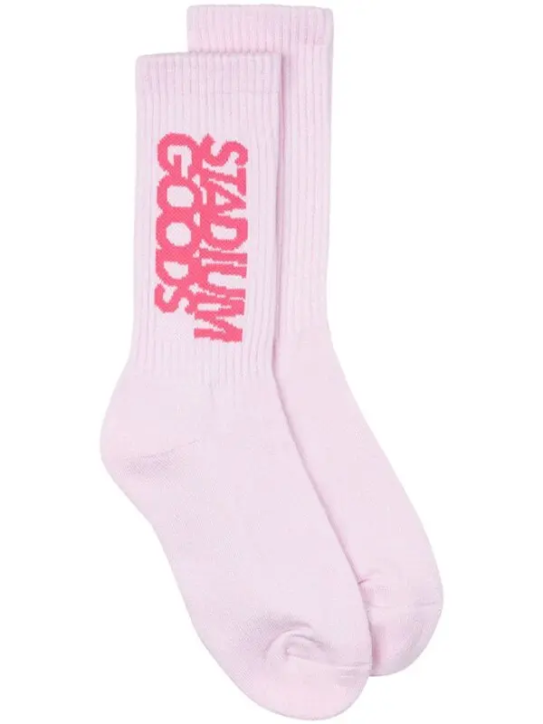 STADIUM GOODS Ribbed Logo Socks - Pink