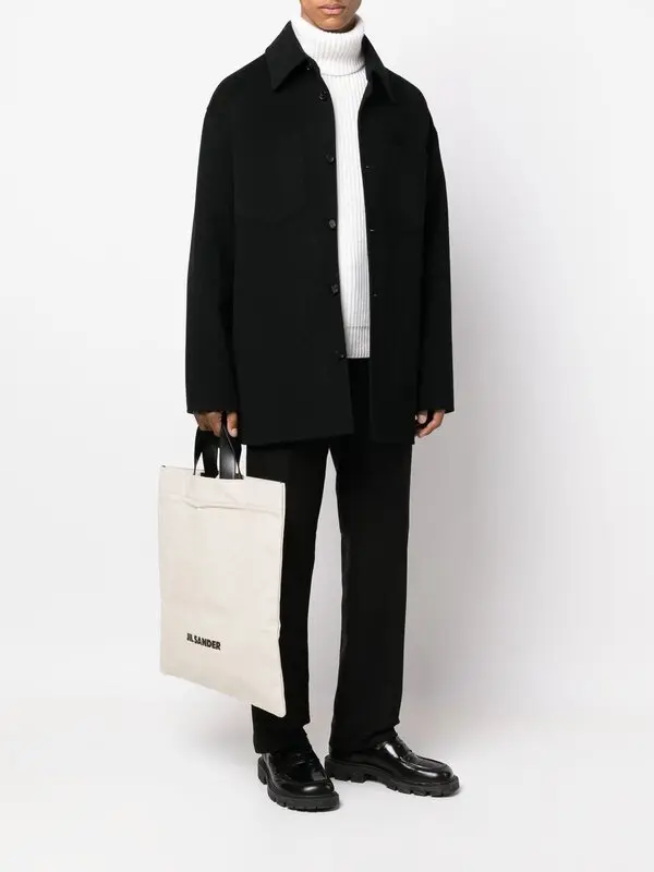 JIL SANDER Logo-print Linen Tote Bag - Neutrals