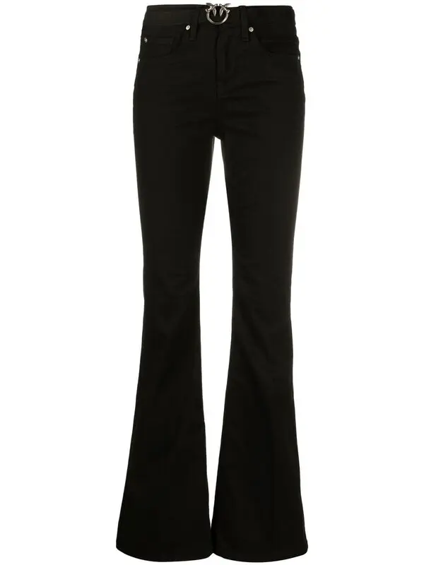 Pinko Love Birds-buckle Flared Trousers