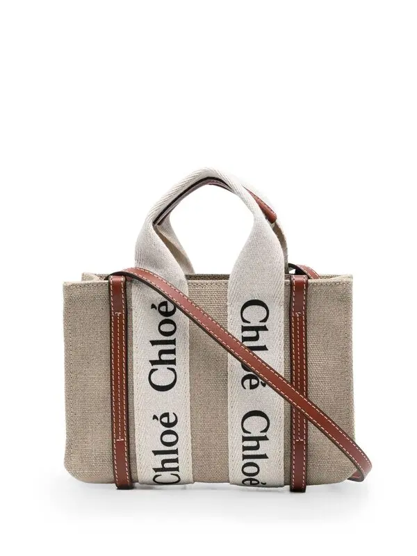 Chloé Woody Linen Tote - Neutrals