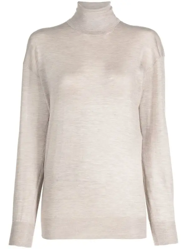TOM FORD Ribbed-knit Roll Neck Sweater - Neutrals