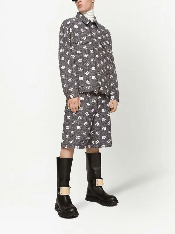 Dolce & Gabbana Logo-print Denim Cargo Shorts