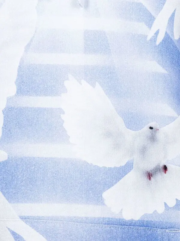 Supreme Doves-print Hoodie - Blue