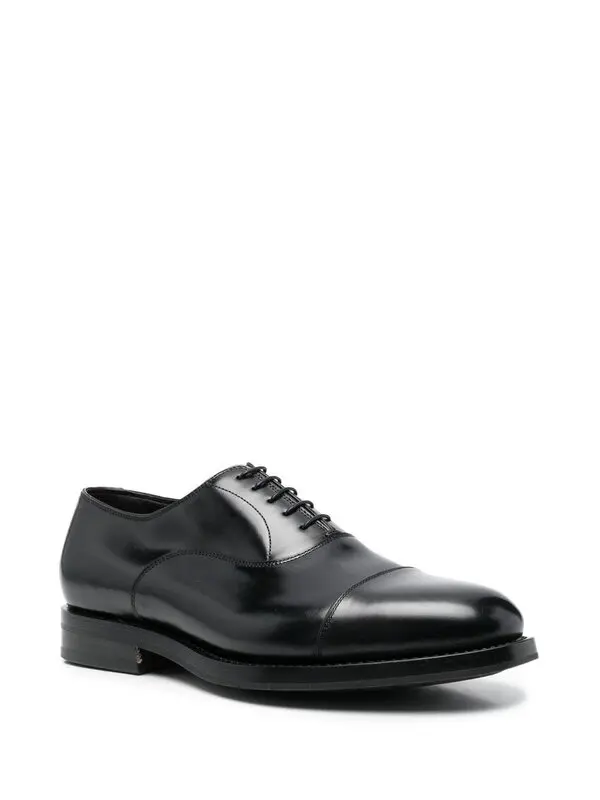 Santoni Almond-toe Leather Derby Shoes