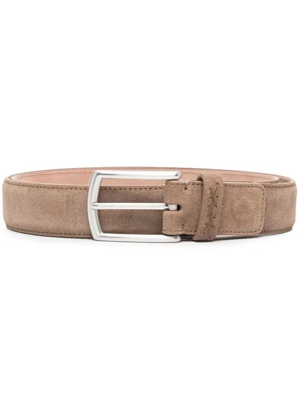 Zegna Triple Stitch Belt - Brown