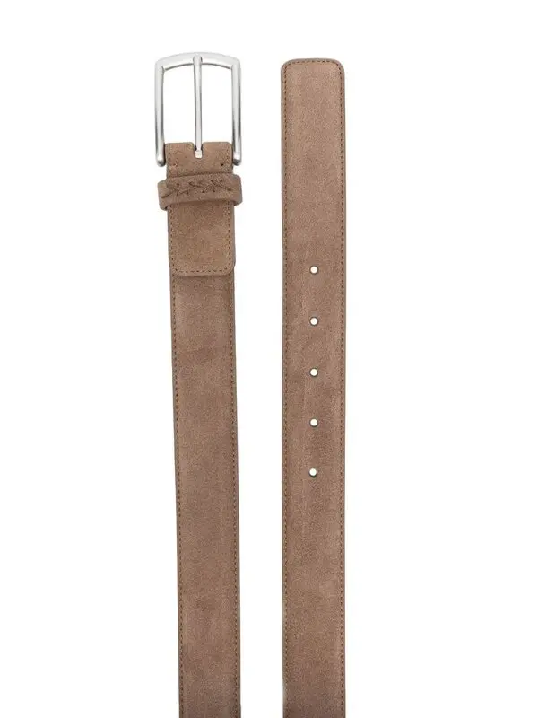 Zegna Triple Stitch Belt - Brown