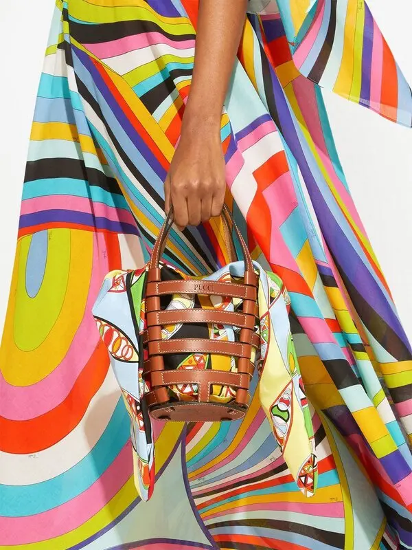 新品未使用　EMILIO PUCCI バケツバッグ Emilio Pucci Small Lido Girandole-Print Bucket Bag - Brown