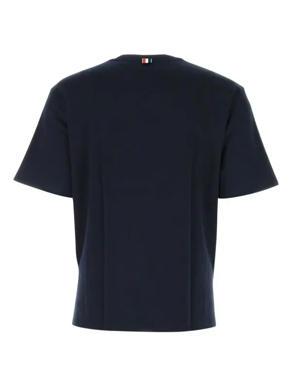 Thom Browne Milano Cotton Oversized Pocket Tee - Blue