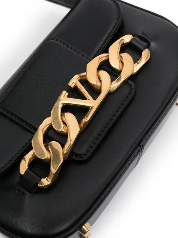Valentino Garavani Vlogo Leather Crossbody Bag - Black