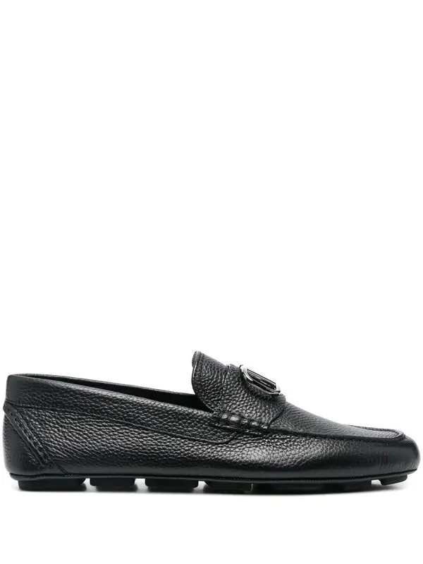Valentino Garavani Vlogo Signature Leather Driving Loafers