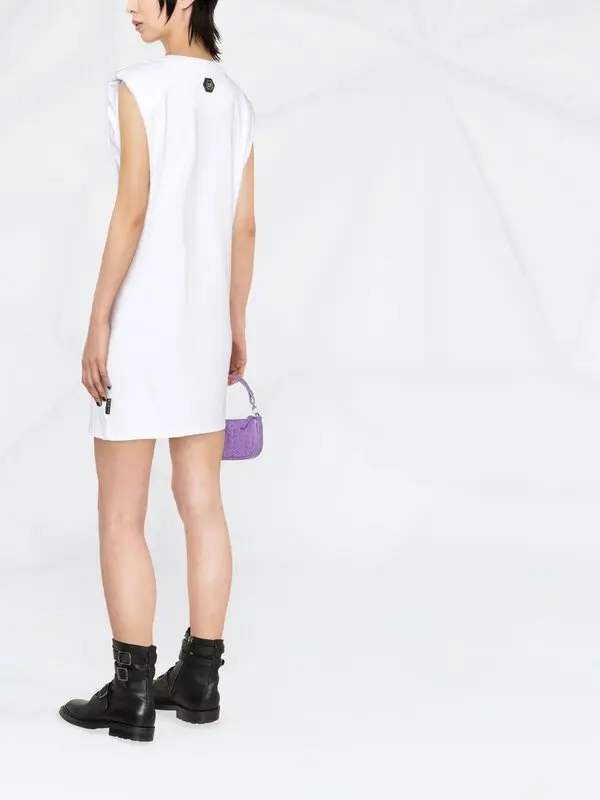 Philipp Plein Metallic Logo-print T-shirt Dress