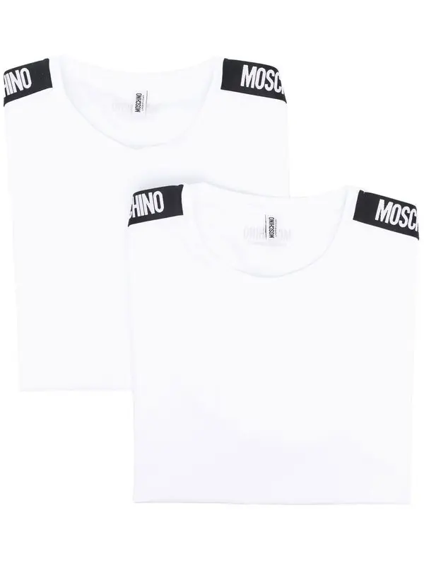 Moschino Logo-tape Crew-neck T-shirt - White