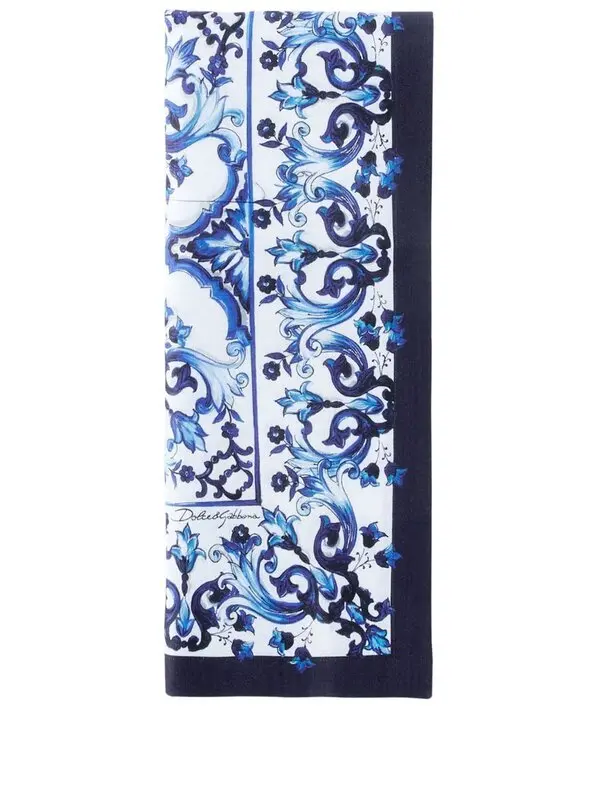 Dolce & Gabbana Set Of Two Linen Napkins - Blue