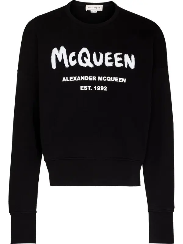 Alexander McQueen Graffiti Print Sweatshirt - Black