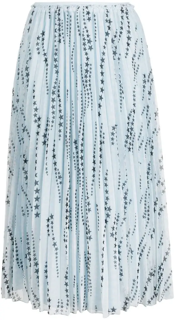 Red Valentino Star-print Pleated Midi Skirt - Blue