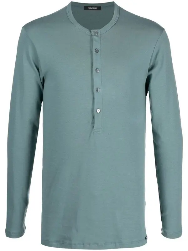 TOM FORD Button-up Long-sleeve T-shirt