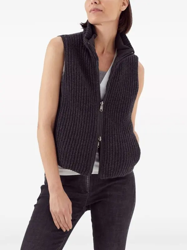 Brunello Cucinelli Reversible Padded Gilet - Black