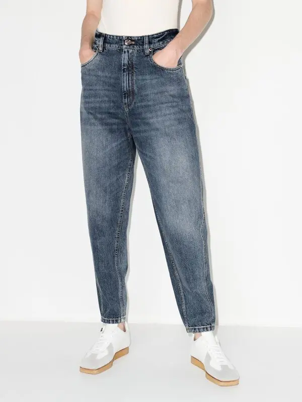 Brunello Cucinelli Mid-rise Tapered Jeans