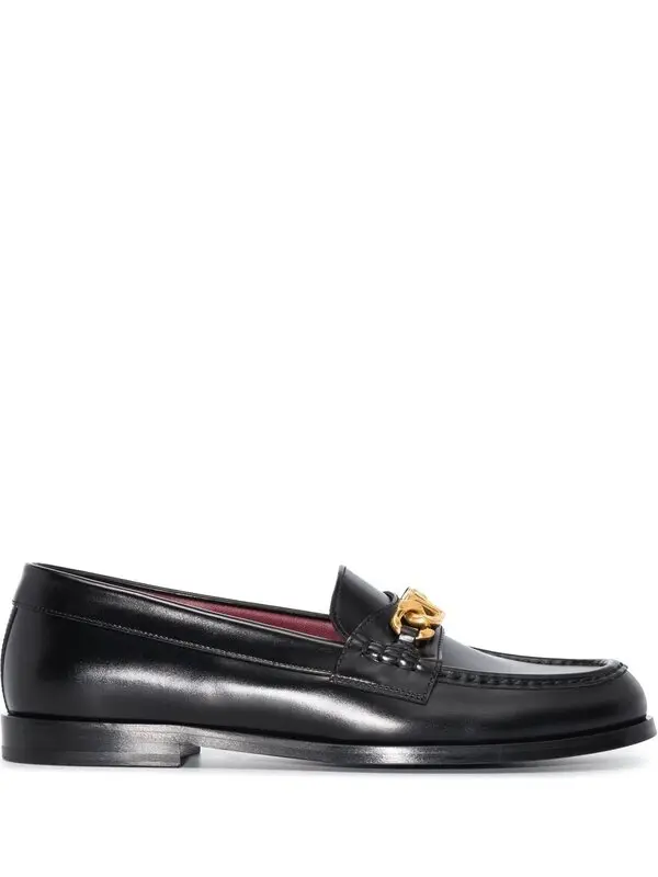 Valentino Garavani Vlogo Chain Leather Loafers