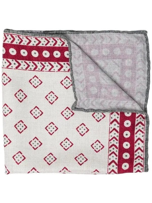 Brunello Cucinelli Geometric-print Pocket Square