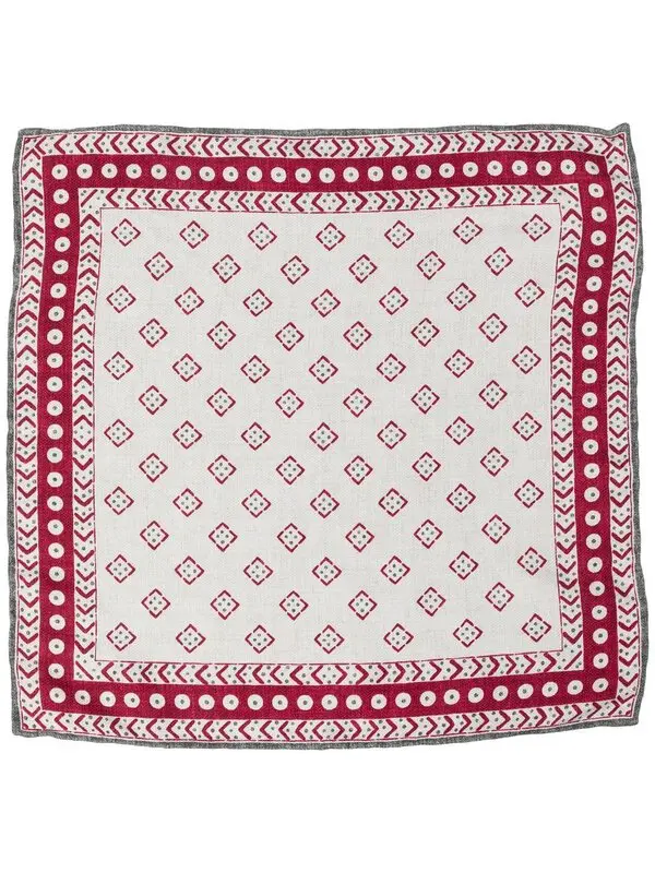 Brunello Cucinelli Geometric-print Pocket Square
