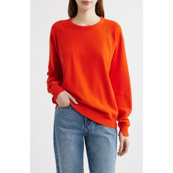 The Great. College French Terry Sweatshirt - Persimmon
