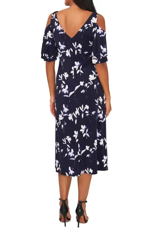 Chaus Cold Shoulder Floral Midi Dress