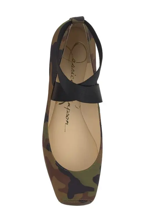 Jessica Simpson Mandalaye Leather Flat - Forrest Camo
