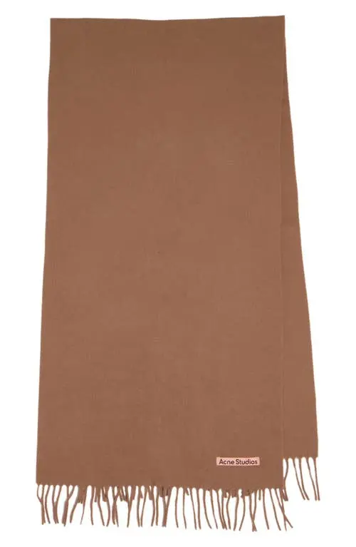 Acne Studios Fringe Wool Scarf - Caramel Brown