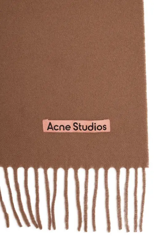Acne Studios Fringe Wool Scarf - Caramel Brown