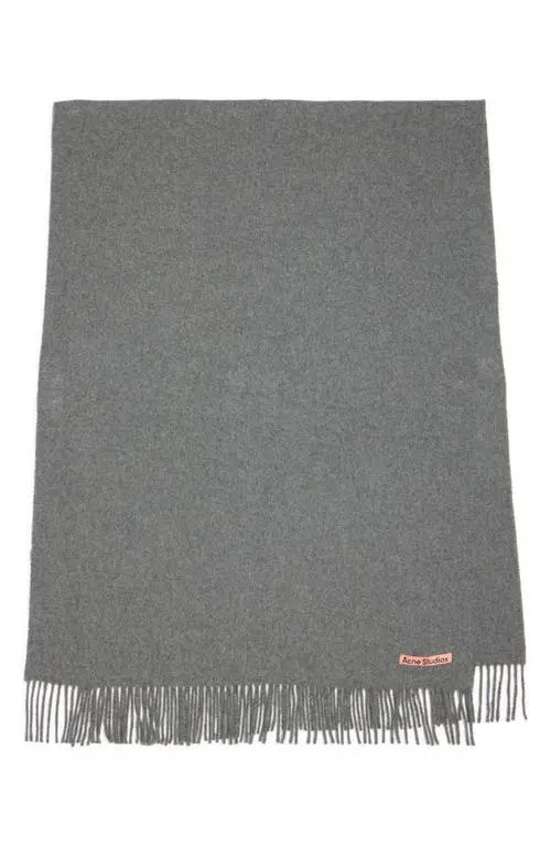Acne Studios Fringe Wool Scarf - Grey Melange