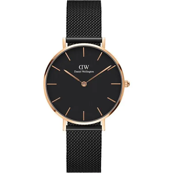 DANIEL WELLINGTON Classic Petite Mesh Strap Watch - Black /rose Gold