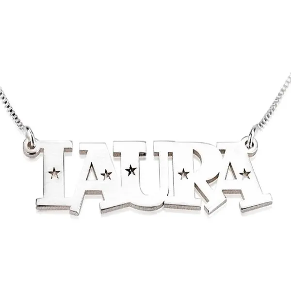 MELANIE MARIE Personalized Nameplate Necklace - Sterling Silver