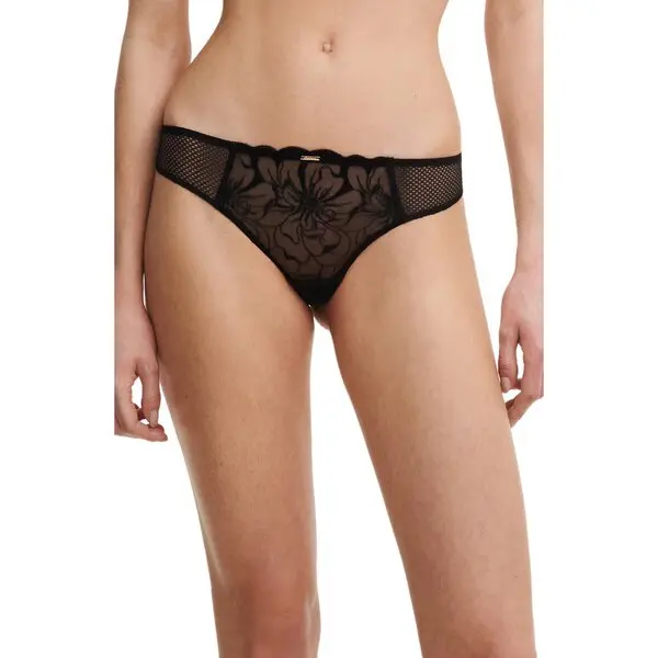 Chantelle Fleurs Thong - Black