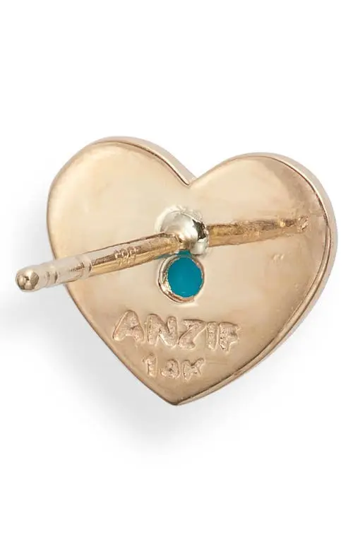 Anzie Love Letter Heart Stud Earrings