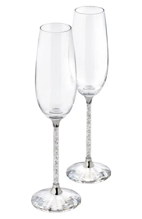 SWAROVSKI Crystalline Set Of 2 Toasting Flutes - Clear