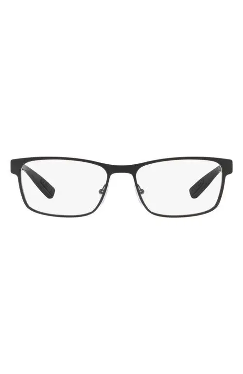 Prada 55mm Rectangular Eyeglasses - Black
