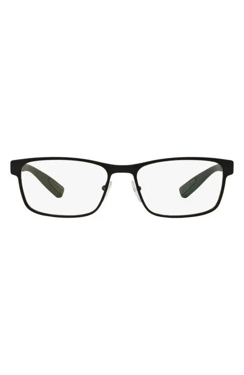 Prada 55mm Rectangular Eyeglasses - Rubber Black