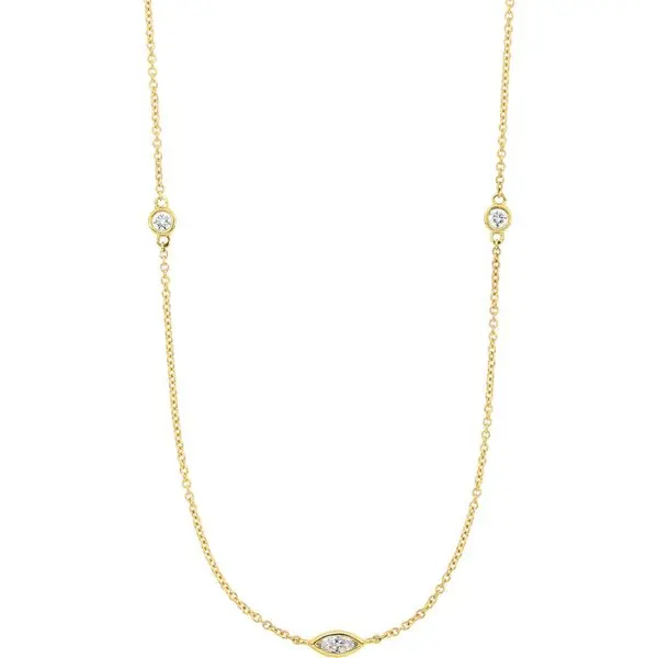 Bony Levy 18k Gold Diamond Station Necklace - 18k Yellow Gold
