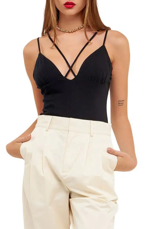 GREY LAB Strappy Stretch Cotton Bodysuit