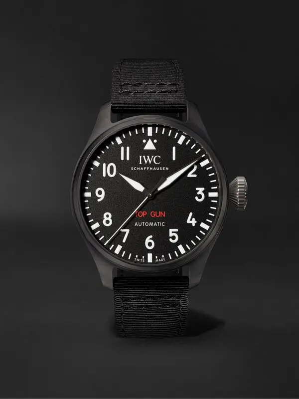 IWC SCHAFFHAUSEN Big Pilot's Top Gun Automatic 43.8mm Ceramic And Textile Watch - Black