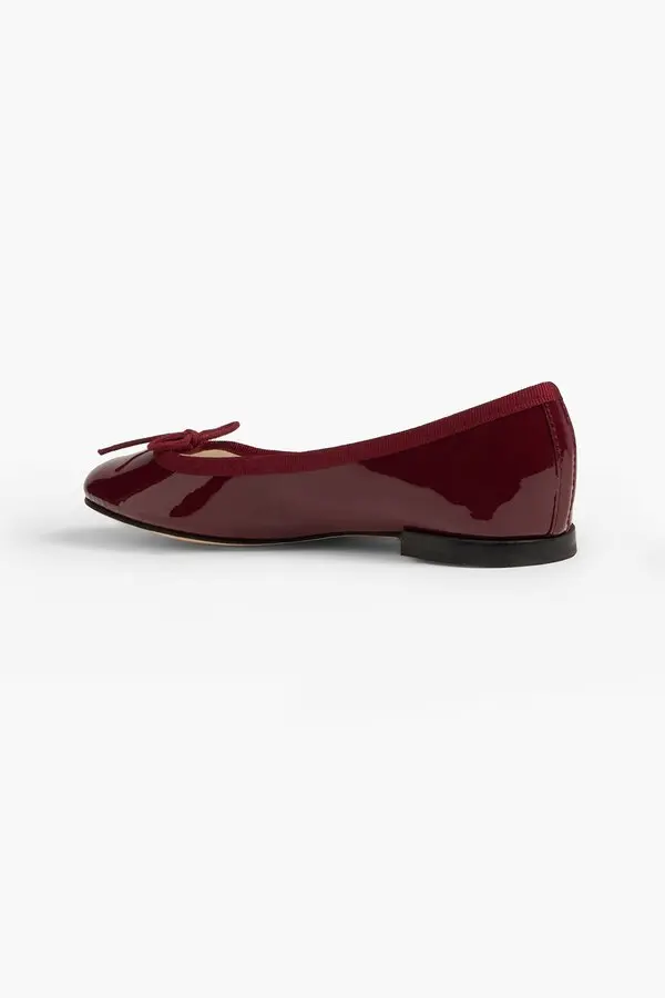 Repetto Patent Leather Ballet Flats With Bow Detailing - Claret