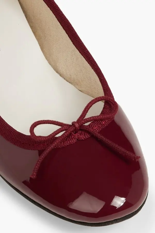 Repetto Patent Leather Ballet Flats With Bow Detailing - Claret