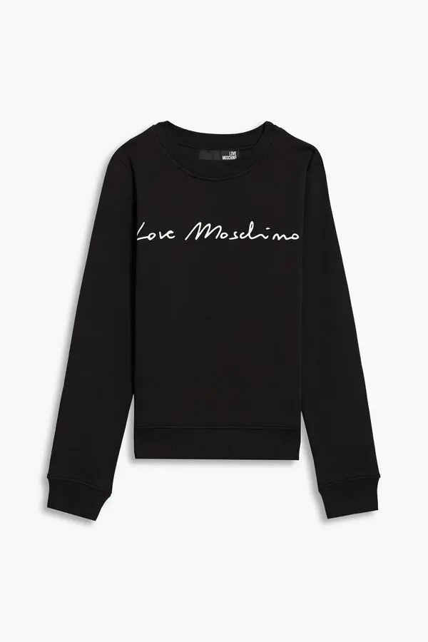 Moschino Printed French Cottonterry Sweatshirt - Black